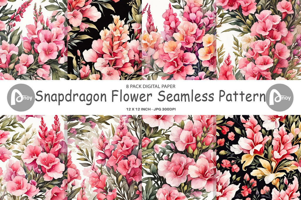Digital Paper Snapdragon Pattern - So Fontsy