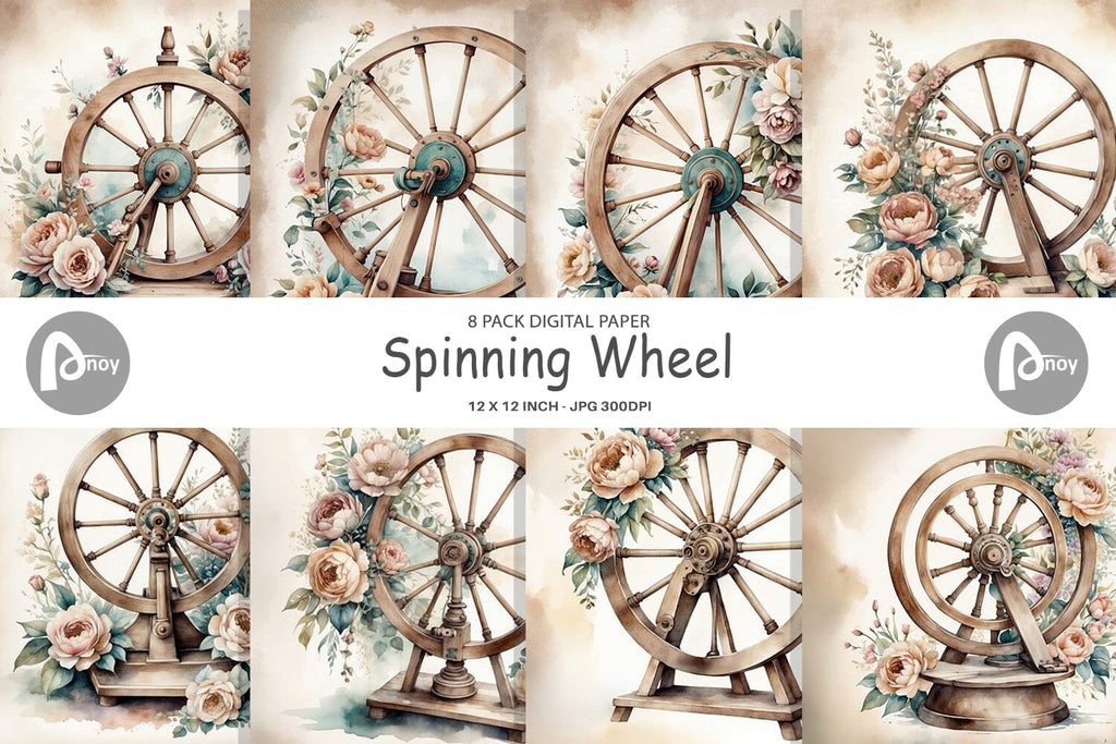 Digital Paper Spinning Wheel - So Fontsy