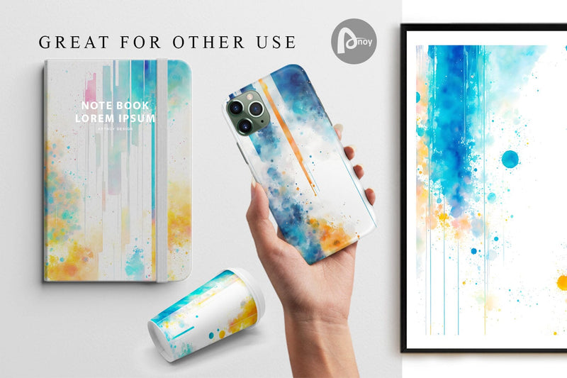 Digital Paper Splashed wet watercolor - So Fontsy