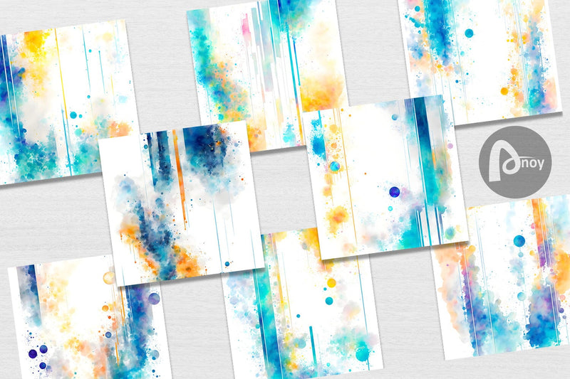 Digital Paper Splashed wet watercolor - So Fontsy