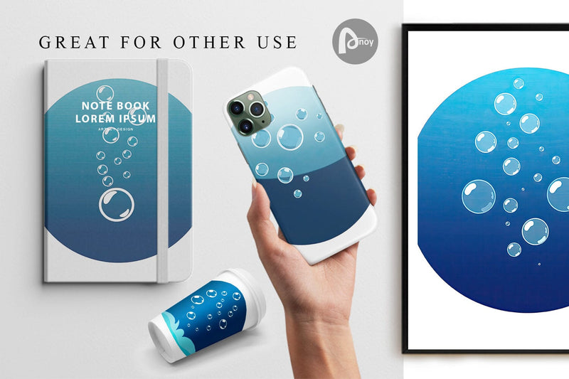 Digital Paper Underwater Bubbles - So Fontsy