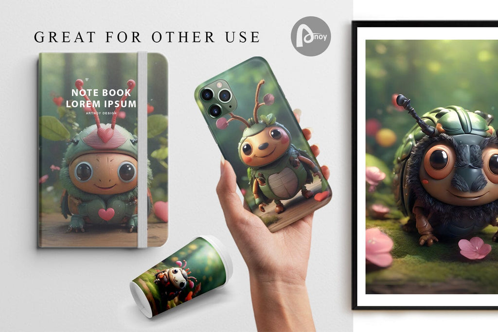 Digital Paper Valentine Forest Beetle - So Fontsy