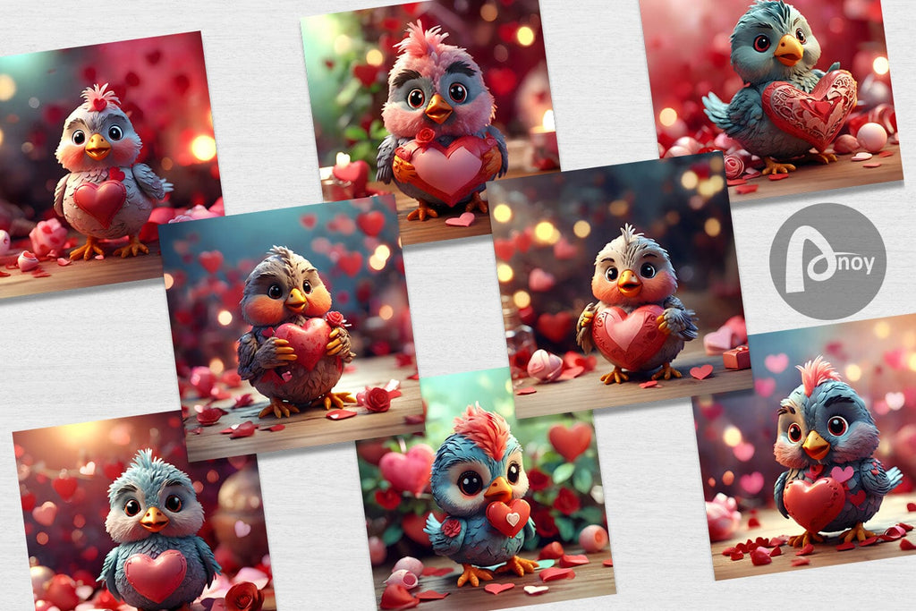 Digital Paper Valentine Kalavinka Bird - So Fontsy