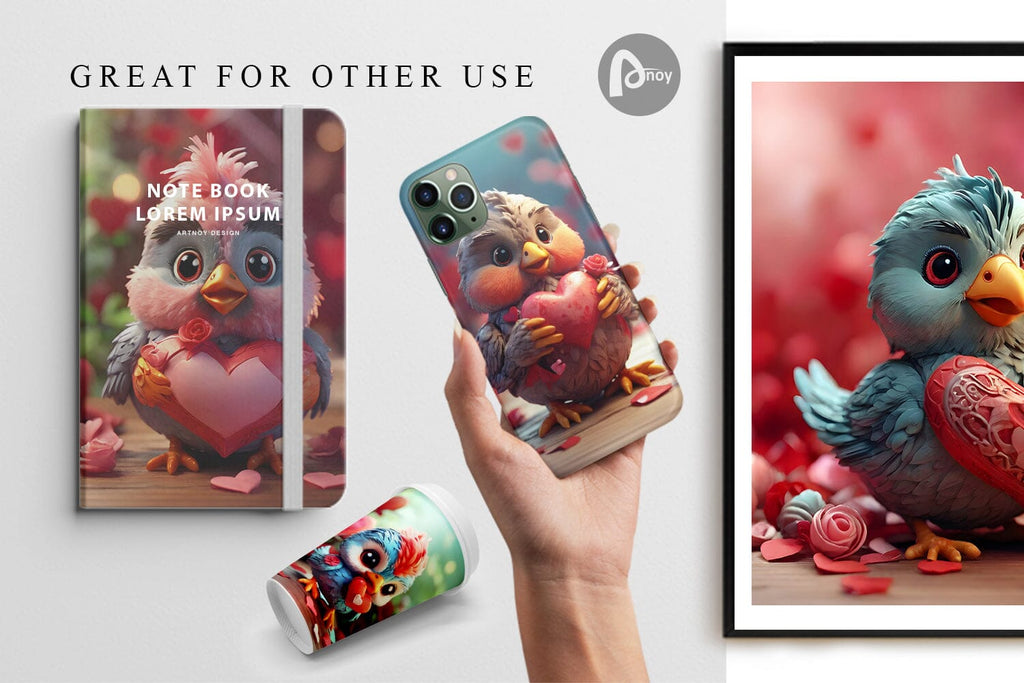 Digital Paper Valentine Kalavinka Bird - So Fontsy