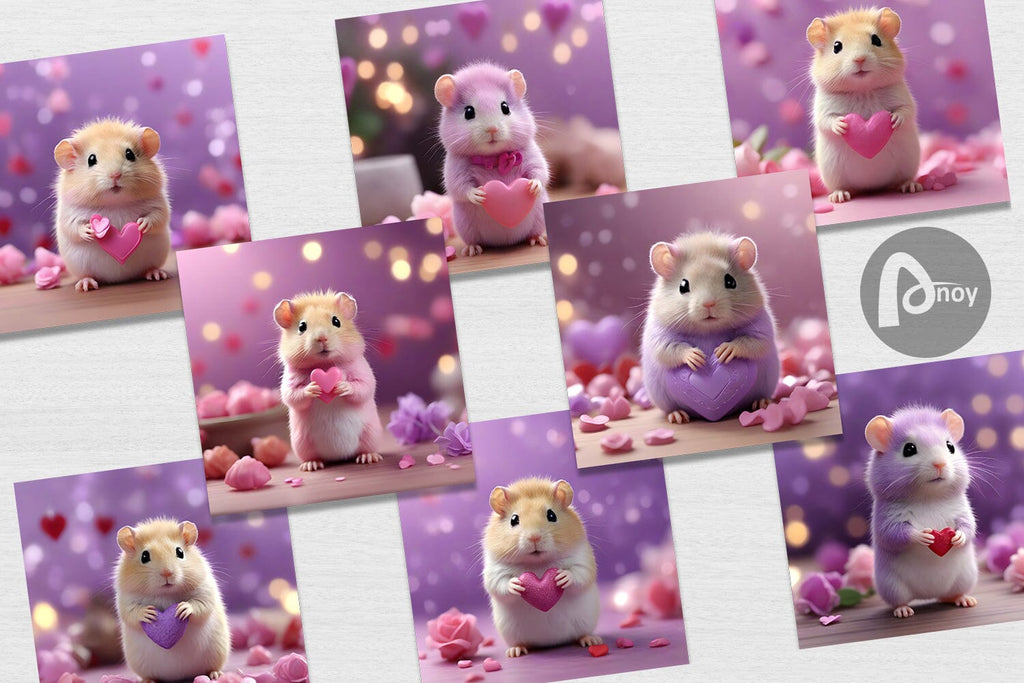 Digital Paper Valentine Lilac Gerbil - So Fontsy