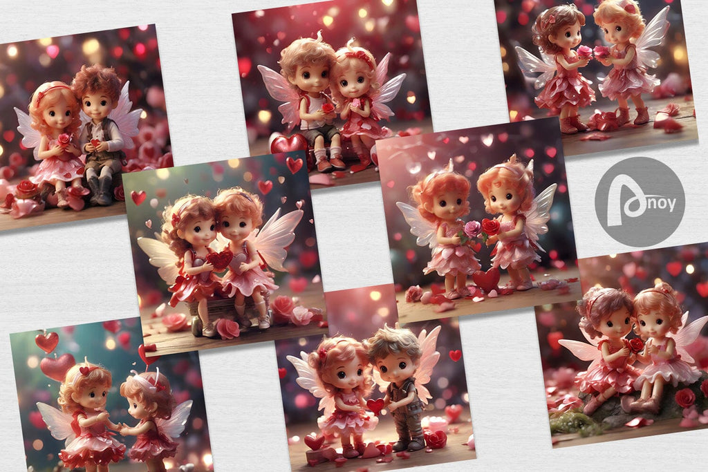 Digital Paper Valentine Love Fairies - So Fontsy