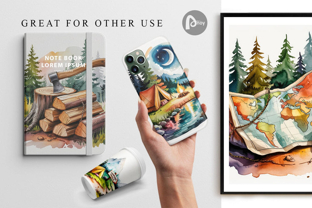 Digital Paper Vintage Camping Vibes - So Fontsy