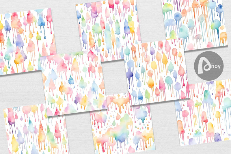 Digital Paper Watercolor Dripping - So Fontsy