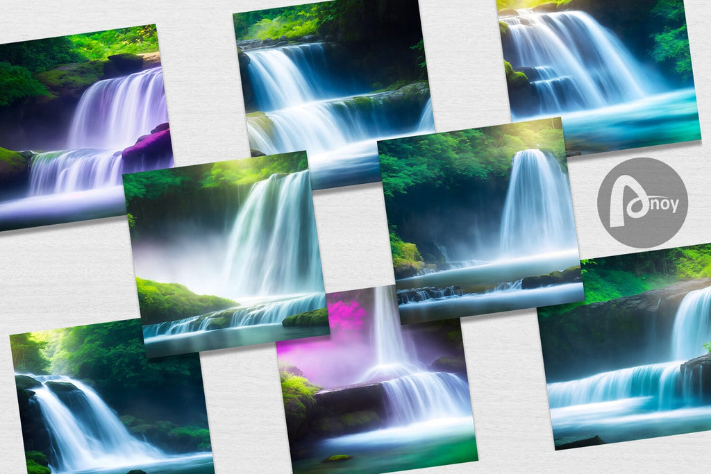 Digital Paper Waterfall Bokeh - So Fontsy