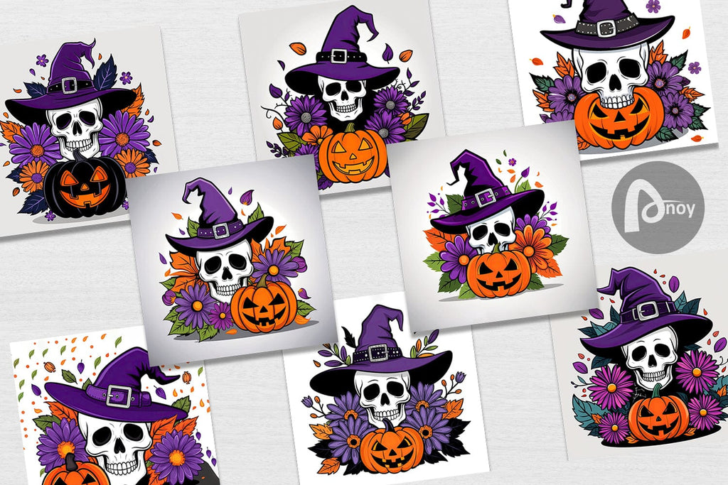 Digital Paper Wizard Hat Skull - So Fontsy