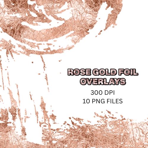 Digital Rose Gold Overlay Graphics x 10 - Instant Download, 300DPI PNG ...