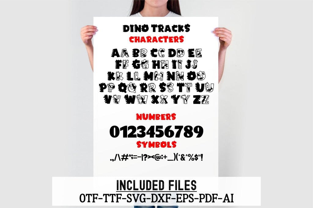 Dino Tracks Font | Dinosaur Alphabet Letters | Prehistoric Font | Kids ...