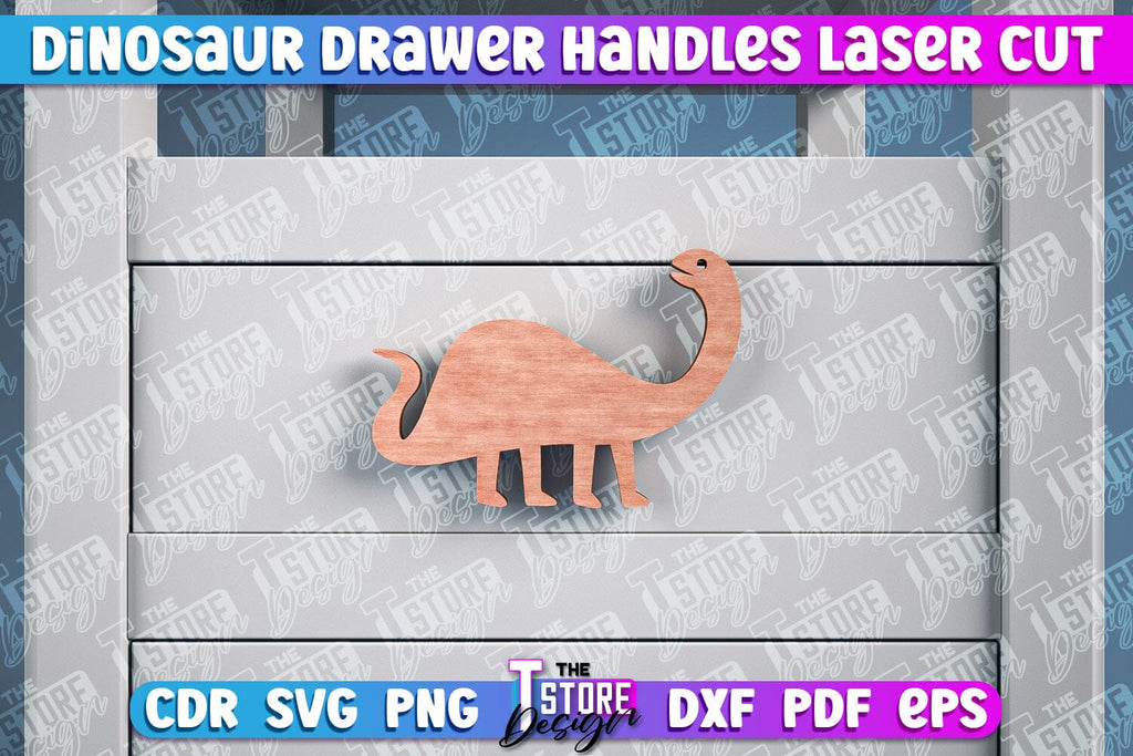Dinosaur Drawer Handles Laser Cut | Laser Cut SVG Design | CNC Files ...