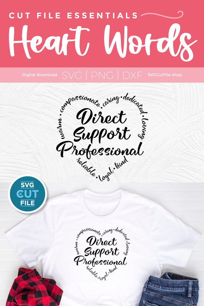 Direct support professional svg, a DSP svg heart for crafters - So Fontsy