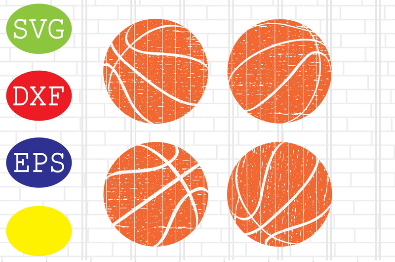 Distressed Basketball SVG, Basketball Clipart, Basketball Cut Files ...