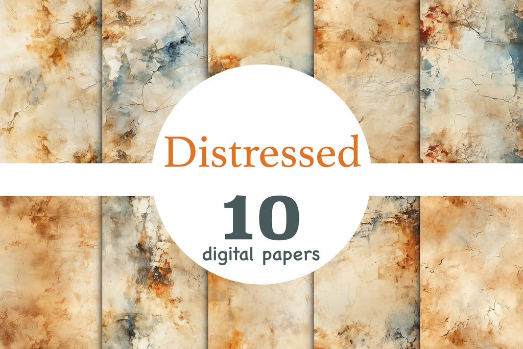 Distressed Digital Paper | Vintage Repeating Pattern - So Fontsy
