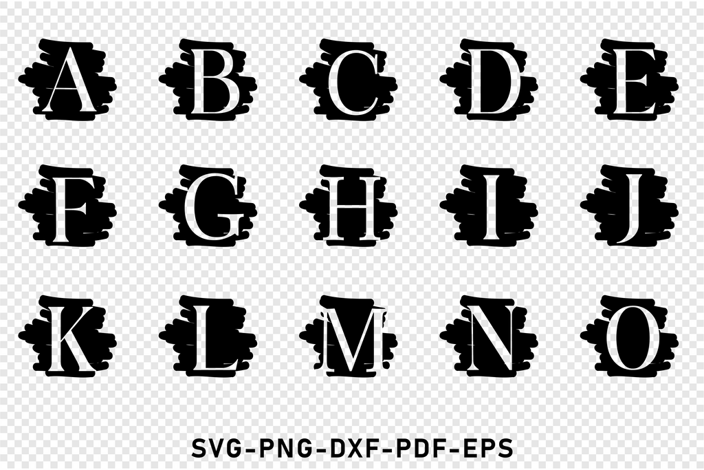Distressed Font SVG Designs, Distressed Alphabet Monogram Letters ...