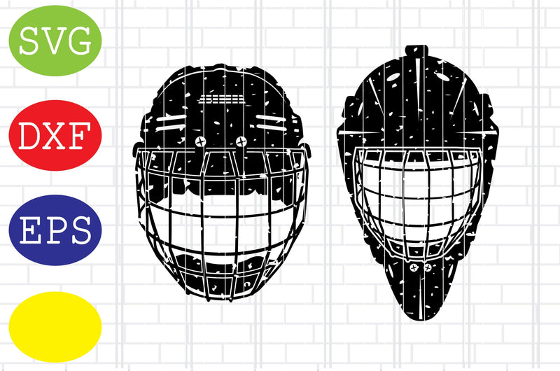 Distressed Hockey Goalie Helmet Svg, Ice Hockey Svg, Hockey SticksSvg ...