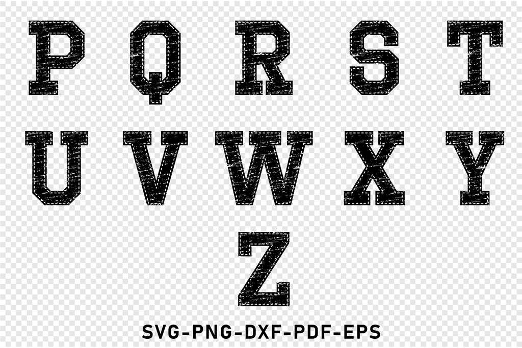 Distressed Varsity Font SVG Designs, Jersey Fonts SVG, Varsity Letters ...