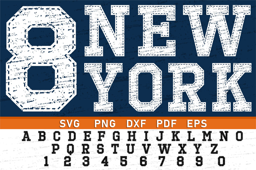 Distressed Varsity Font SVG Designs, Jersey Fonts SVG, Varsity Letters ...