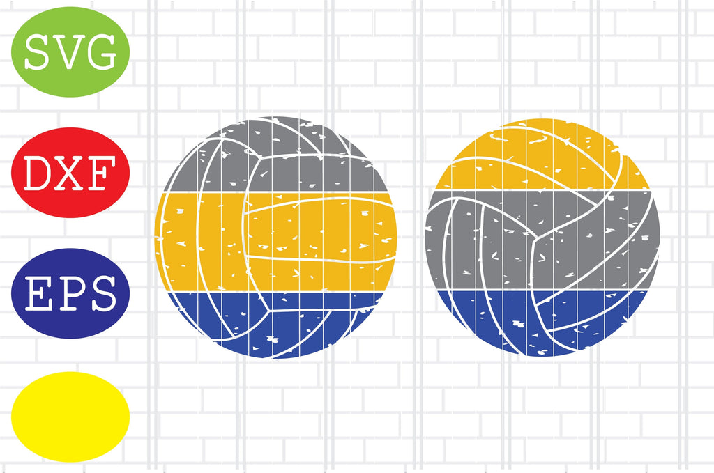 Distressed Volleyball Color Svg, Volleyball Svg, Volleyball Cut Files ...