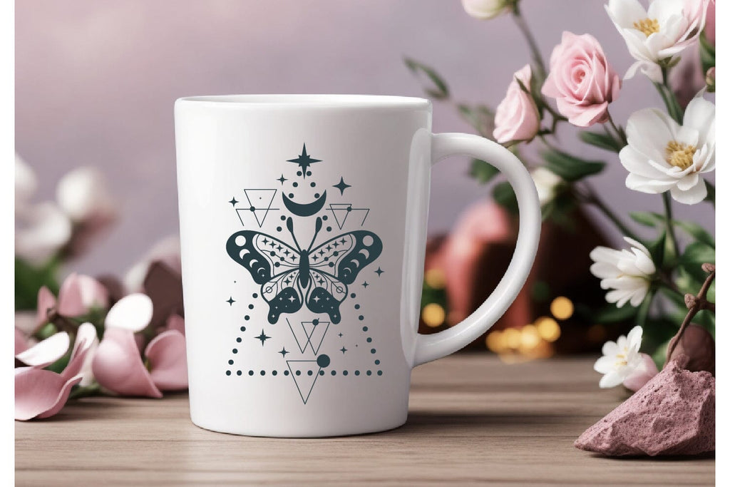 dle, Crystal, moon mystical, butterfly Celestial svg - So Fontsy