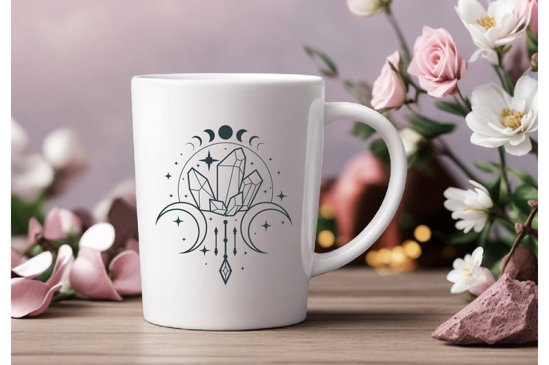 dle, Crystal, moon mystical, butterfly Celestial svg - So Fontsy