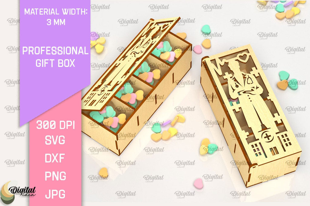 Doctor Gift Box Laser Cut. 3D Favor Box SVG Laser Cut - So Fontsy
