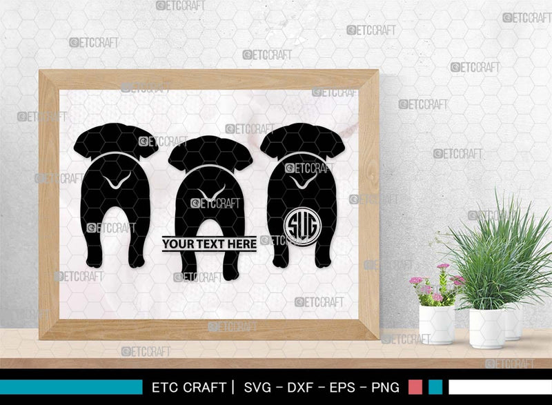 Dog Butt Monogram, Dog Butt Silhouette, Dog Butt SVG, Dog Svg, Dog ...