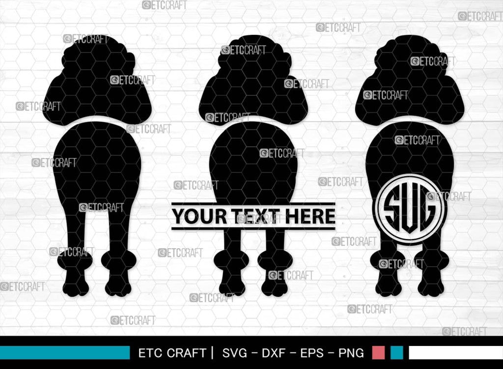 Dog Butt Monogram, Dog Butt Silhouette, Dog Butt SVG, Dog Svg, Dog Lov ...
