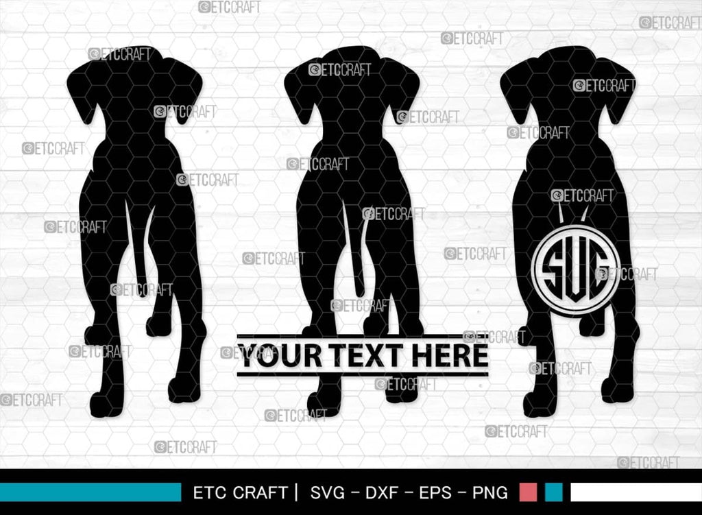 Dog Butt Monogram, Dog Butt Silhouette, Dog Butt SVG, Dog Svg, Dog ...