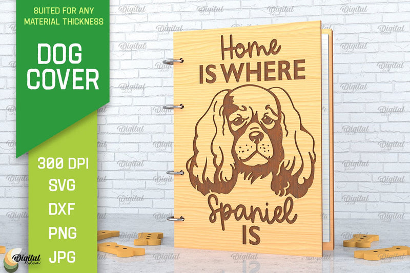 Dog Covers SVG. 3D Notebook Cover Laser Cut. Spaniel SVG - So Fontsy