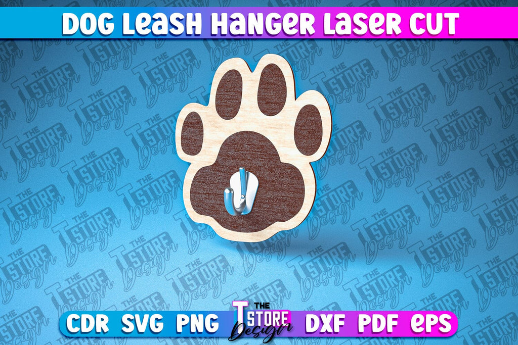 Dog Leash Hanger Laser Cut | Laser Cut File | CNC Files - So Fontsy