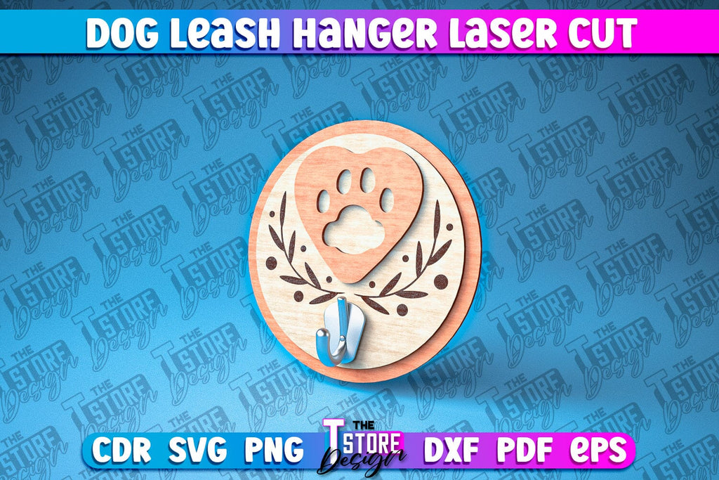 Dog Leash Hanger Laser Cut | Laser Cut File | CNC Files - So Fontsy