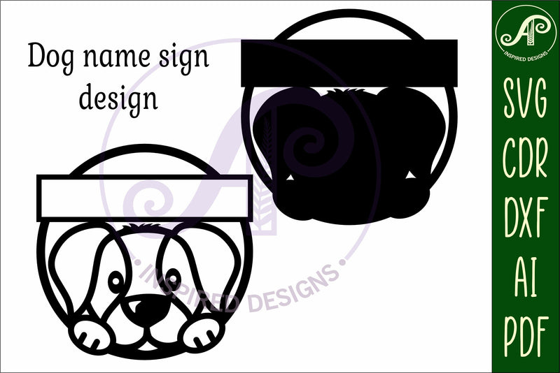 Dog name sign svg laser cut template - So Fontsy