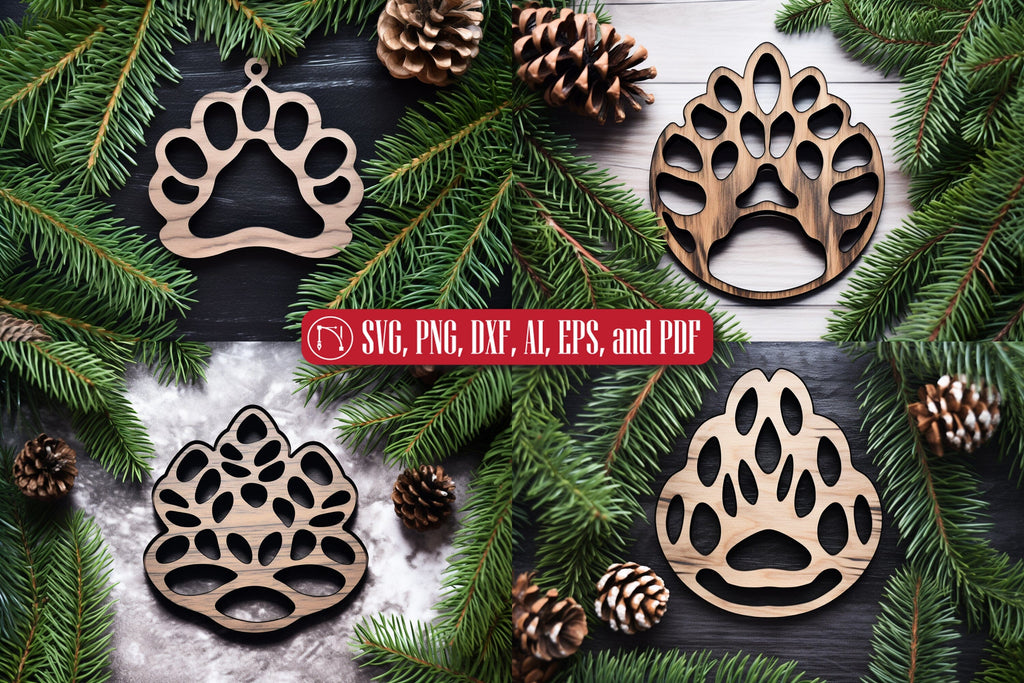 Dog Paw Laser Cut SVG Bundle - So Fontsy