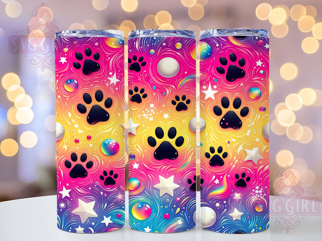 Dog Paw Print Pet Lover Tumbler Wrap, Pet Lover Mug, Puppy Paw Print ...