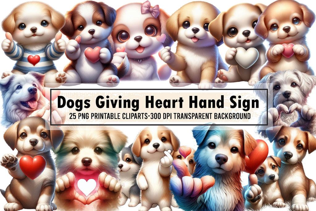 Dogs Giving Heart Hand Sign Sublimation - So Fontsy