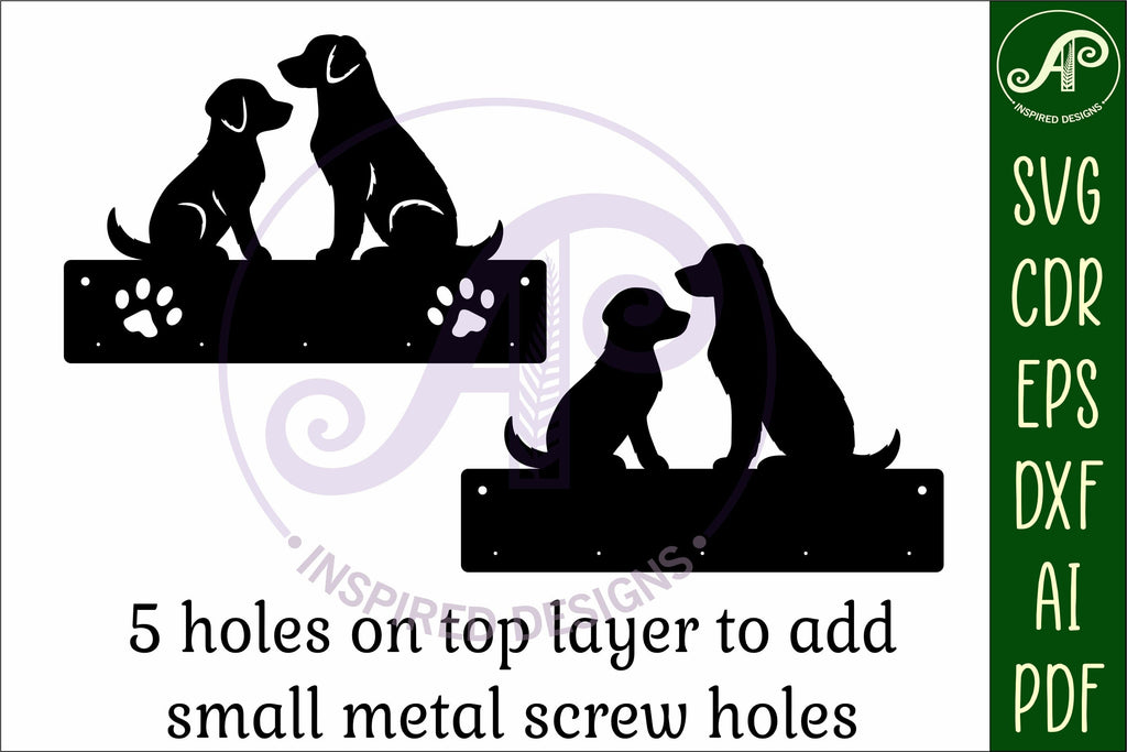 Dogs Key holder designs for wood and metal - So Fontsy