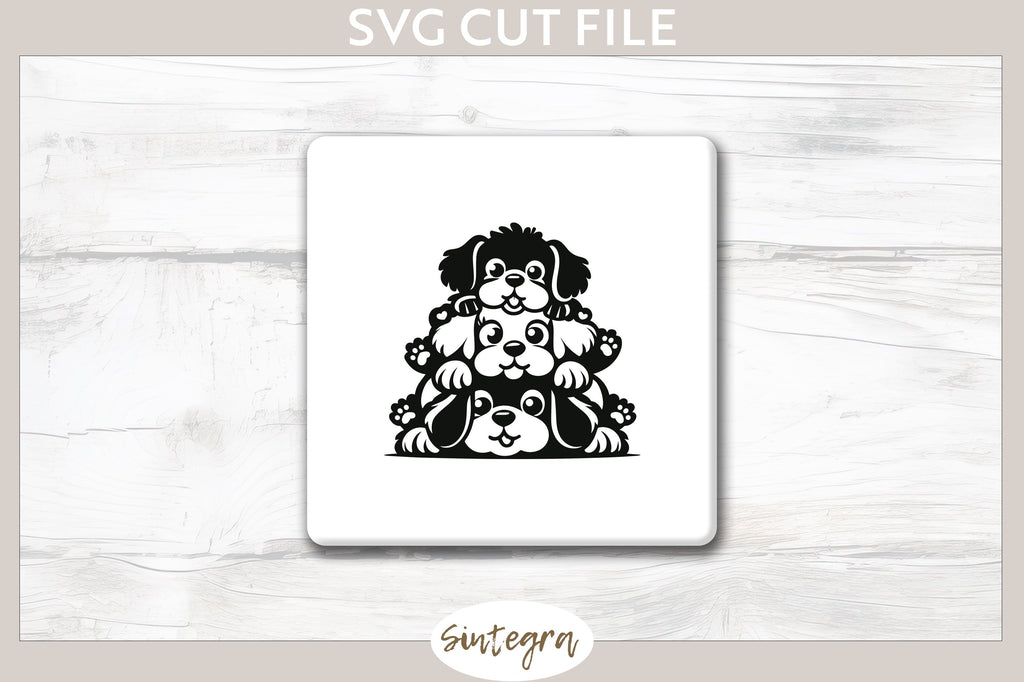 Dogs Pile v2 SVG Cut File - So Fontsy