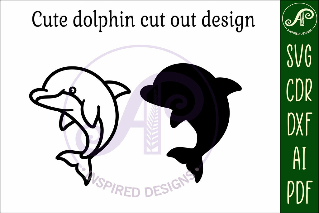 Dolphin two layer cut out laser cut wall art - So Fontsy