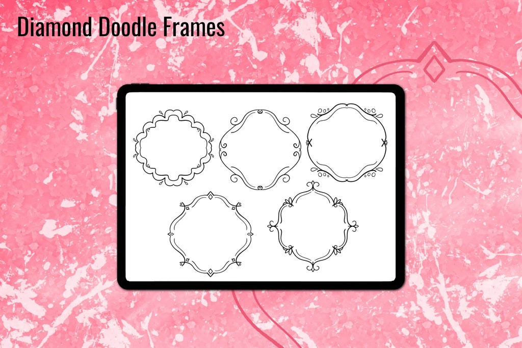 Doodle Frames Procreate stamps - So Fontsy