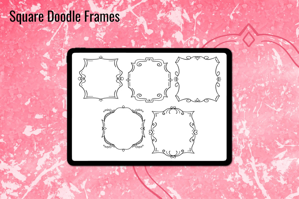 Doodle Frames Procreate stamps - So Fontsy