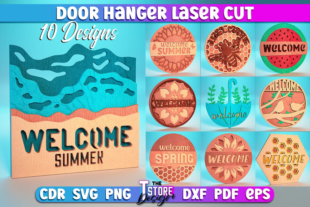 Door Hanger Laser Cut | Laser Cut Design | CNC Files - So Fontsy