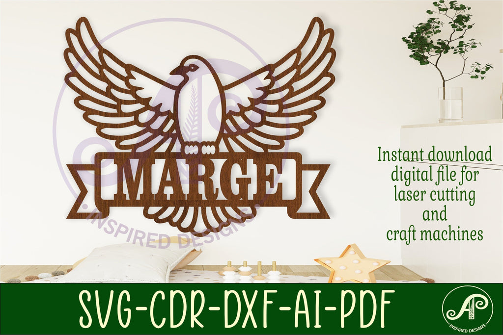 Dove name sign svg laser cut file - So Fontsy