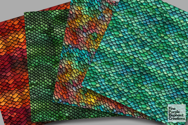 Dragon Scales Digital Paper | Dragon Skin Texture Background - So Fontsy