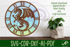 Dragon wall clock laser cut files, SVG file. - So Fontsy