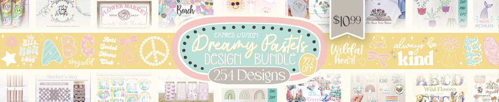 Dreamy Pastels Design Bundle Featuring Florals Beach Rainbows Coquette ...