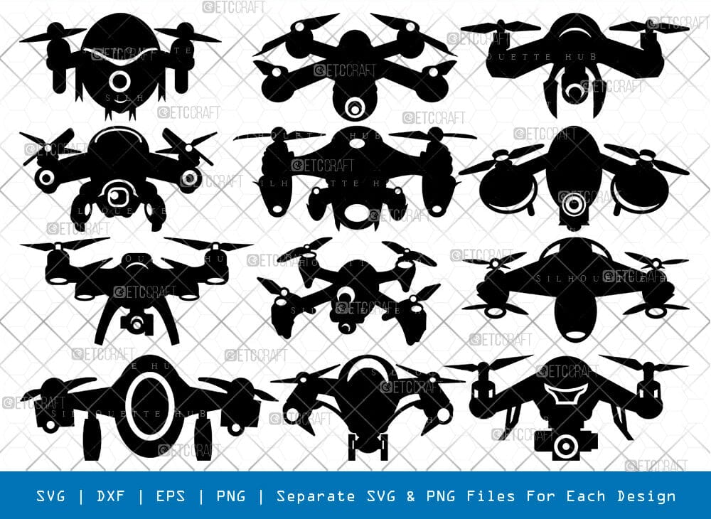 Drone Svg Cricut Cut Files Png Bundle, SB01157 - So Fontsy