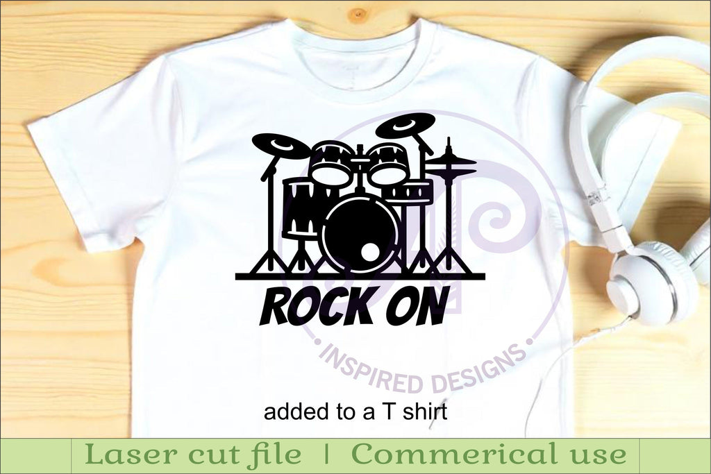 Drum kit name sign svg laser cut file - So Fontsy